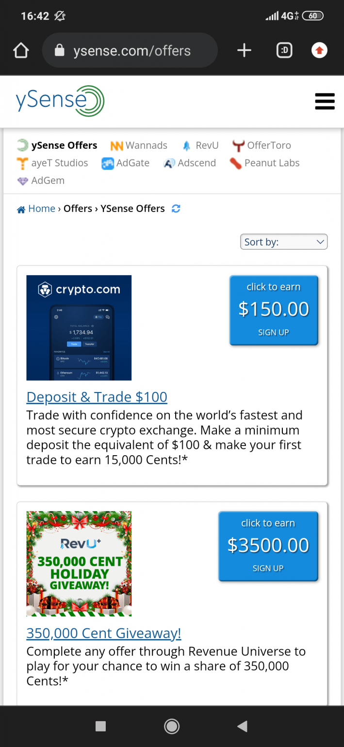 Guadagnare con Sondaggi e Offerte - Tutorial ySense